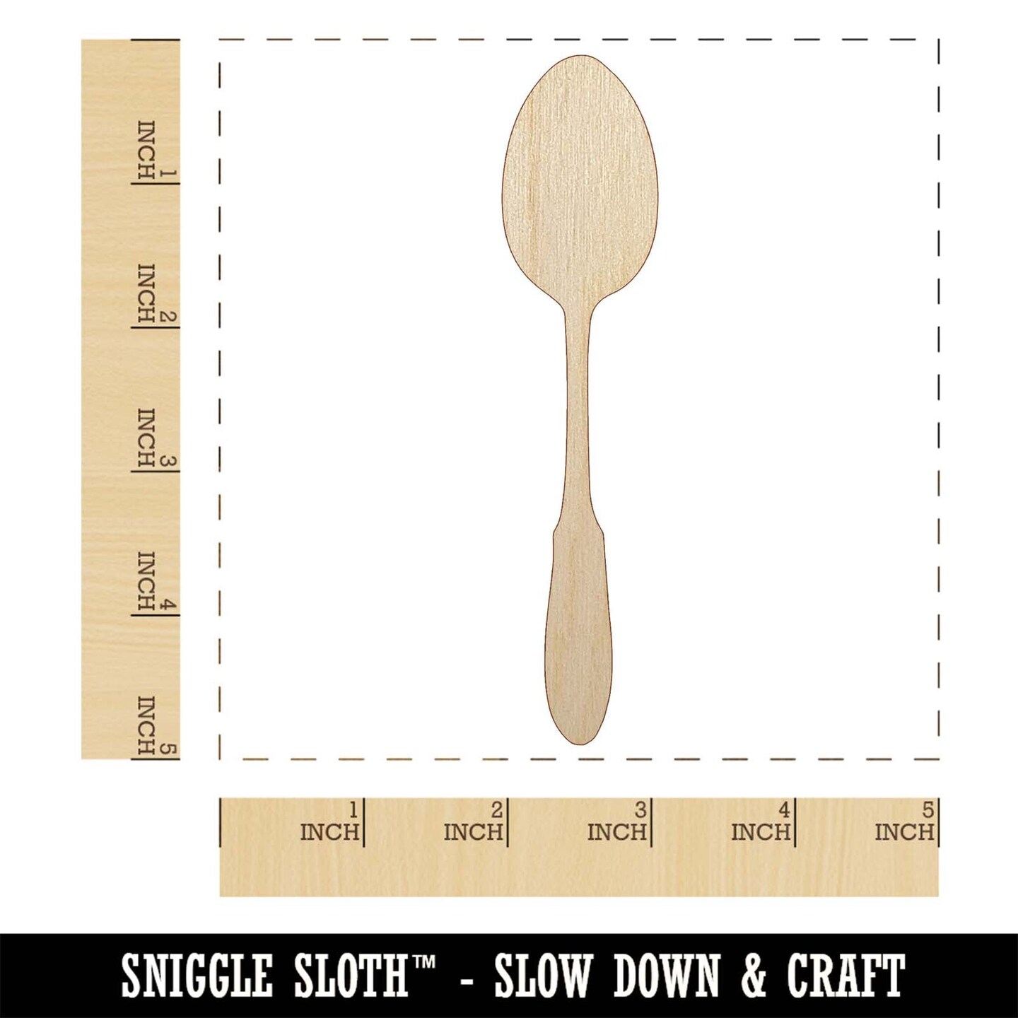 Spoon Solid Utensil Eating Sketch Unfinished Wood Shape Piece Cutout ...