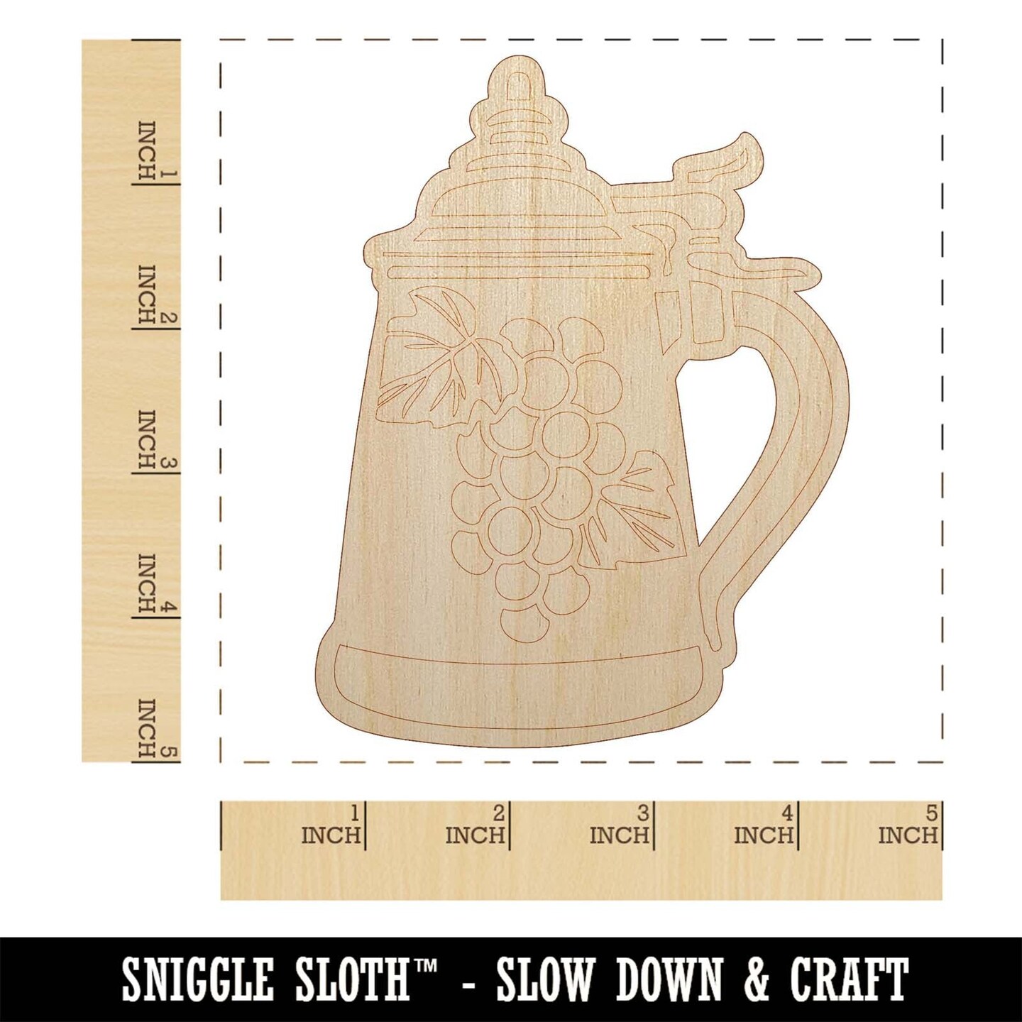 Hand Drawn German Beer Stein Unfinished Wood Shape Piece Cutout for DIY ...