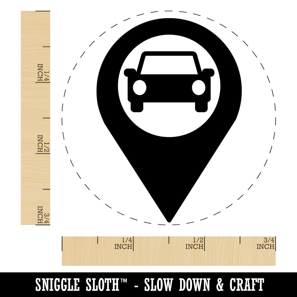 Car Parking Map Location Icon Self-Inking Rubber Stamp for Stamping ...