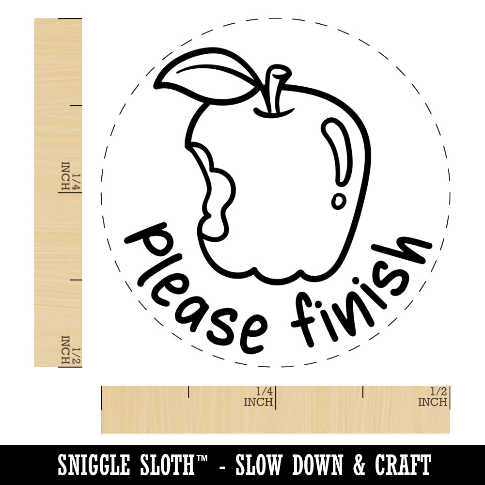 Please Finish Apple with Bite Teacher Student Self-Inking Rubber Stamp ...