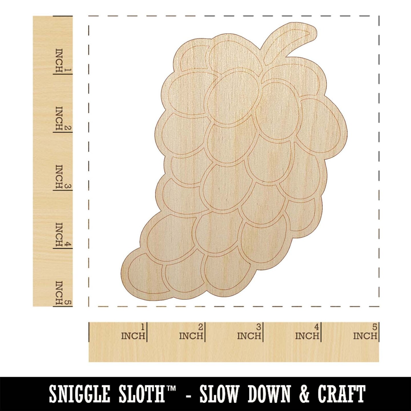 Bundle of Grapes Fruit Solid Unfinished Wood Shape Piece Cutout for DIY ...