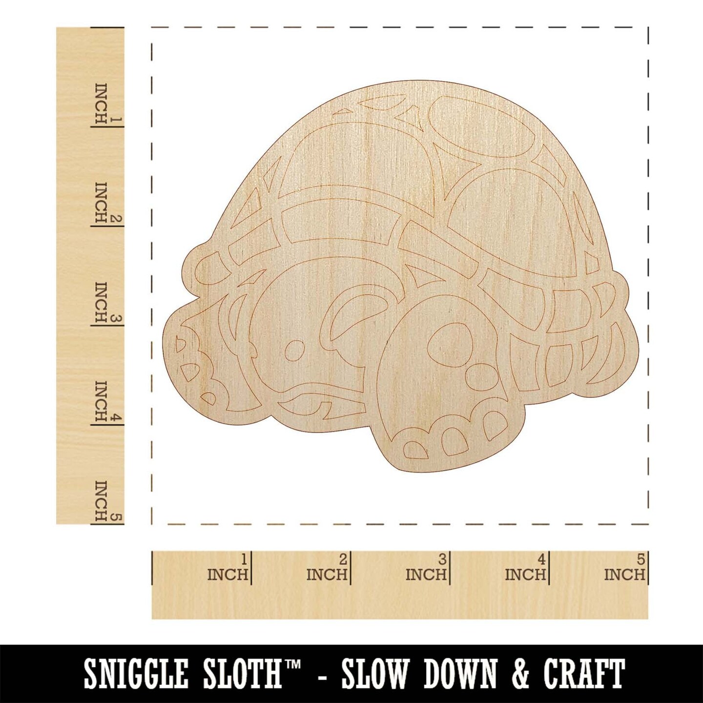Shy Turtle Hiding in Shell Unfinished Wood Shape Piece Cutout for DIY ...