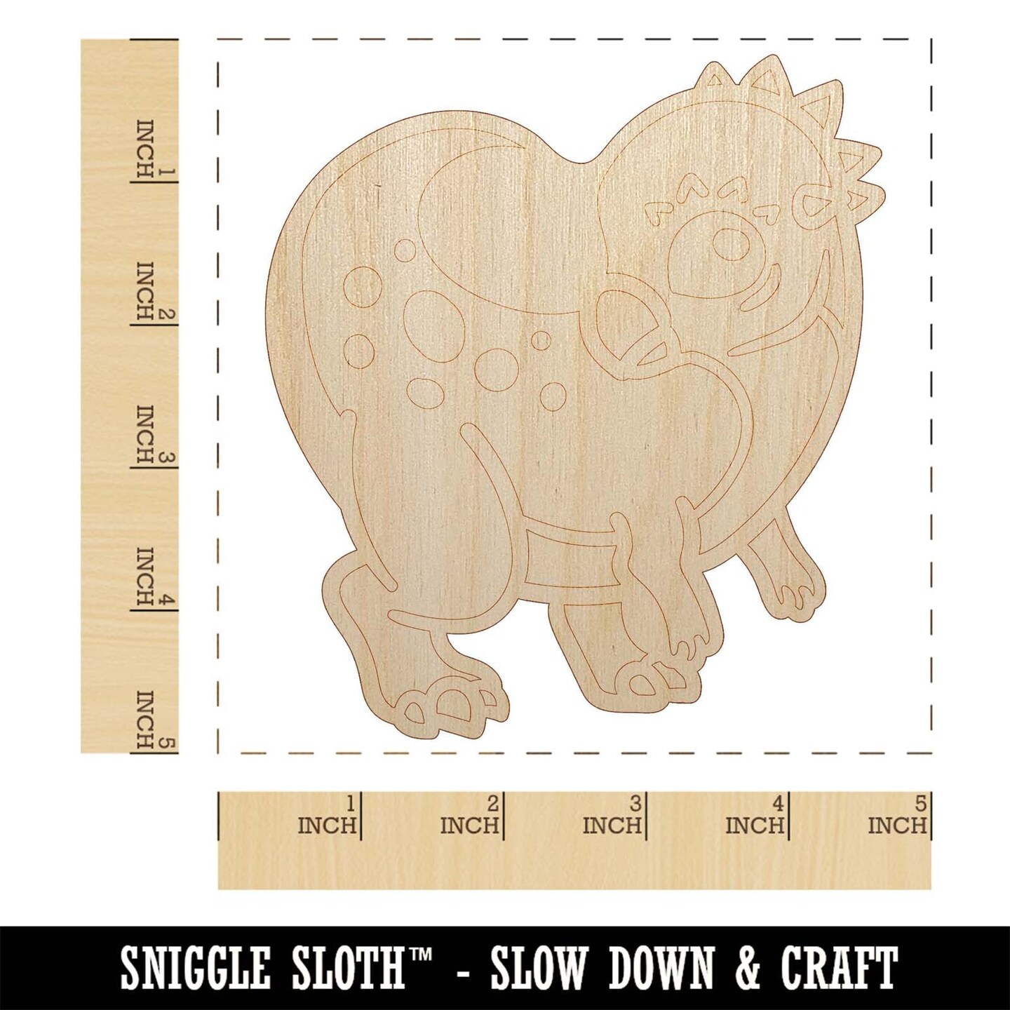 Chibi Pachycephalosaurus Dinosaur Unfinished Wood Shape Piece Cutout ...
