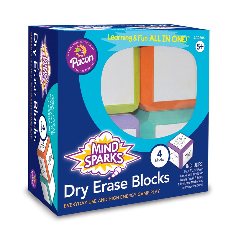 Dry Erase Blocks, Assorted Colors, 3" x 3", 4 Blocks | Michaels