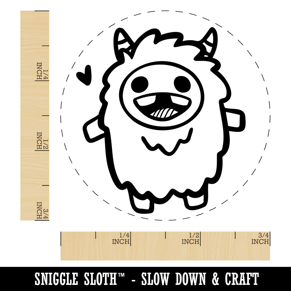 Excited Happy Kawaii Chibi Yeti Self-Inking Rubber Stamp for Stamping ...
