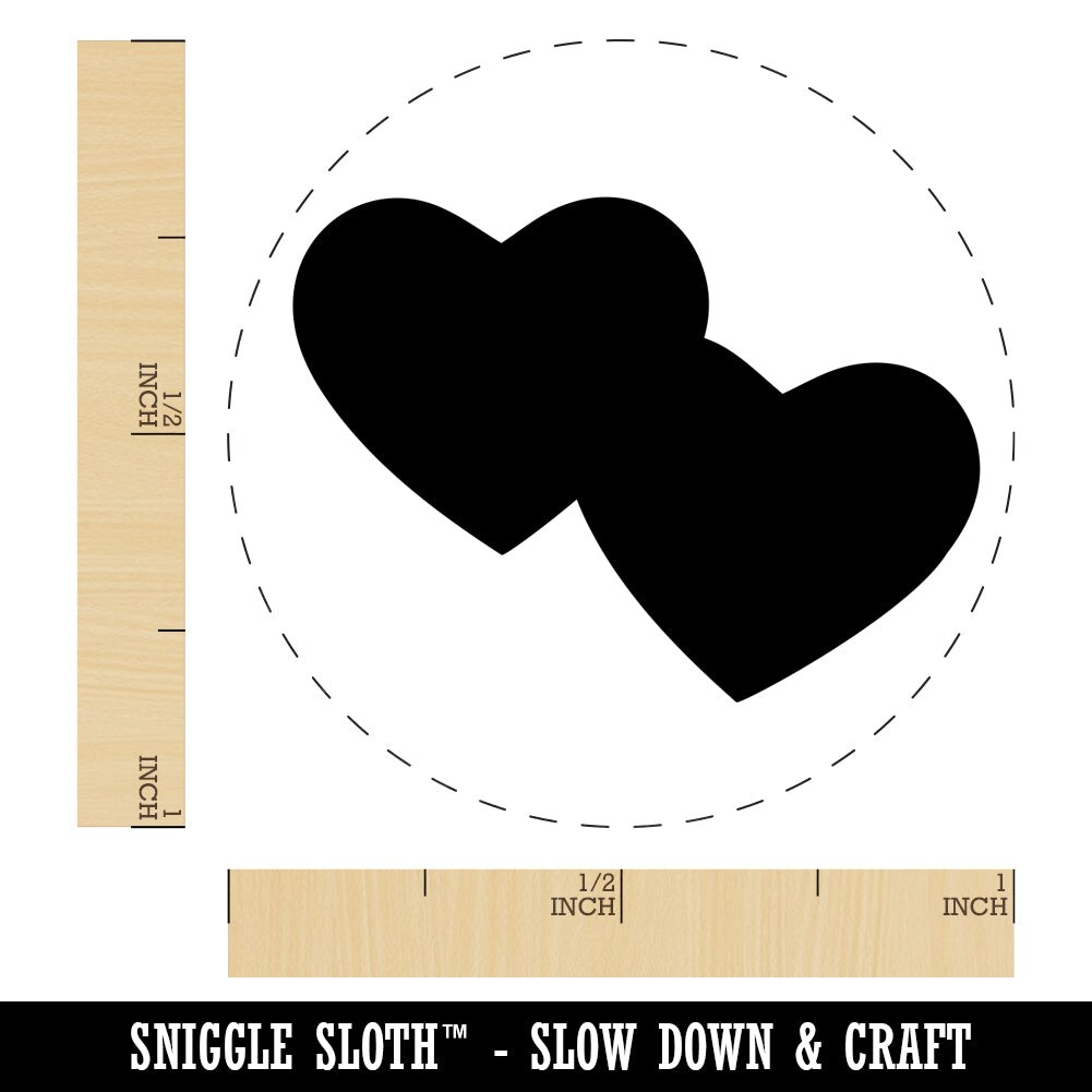 Double Heart Symbol Self-Inking Rubber Stamp for Stamping Crafting ...