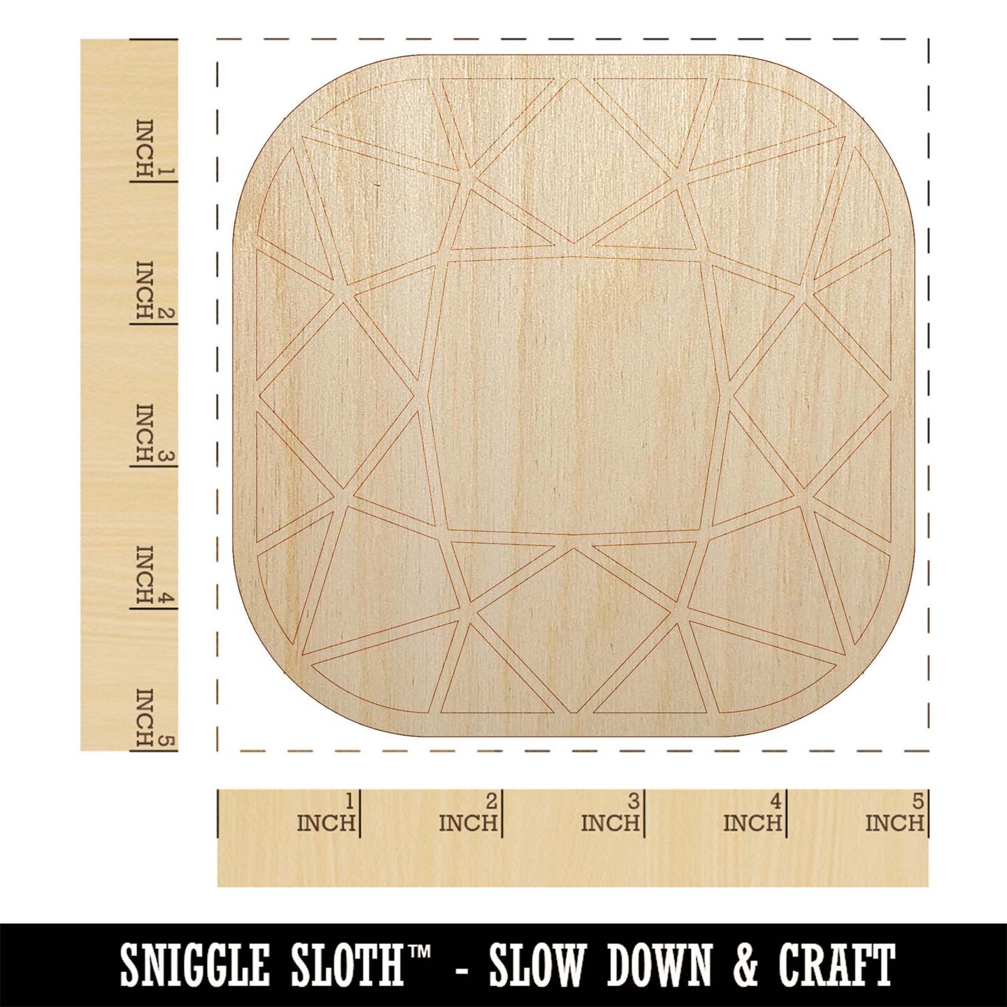 Antique Cushion Gem Cut Diamond Jewelry Unfinished Wood Shape Piece ...