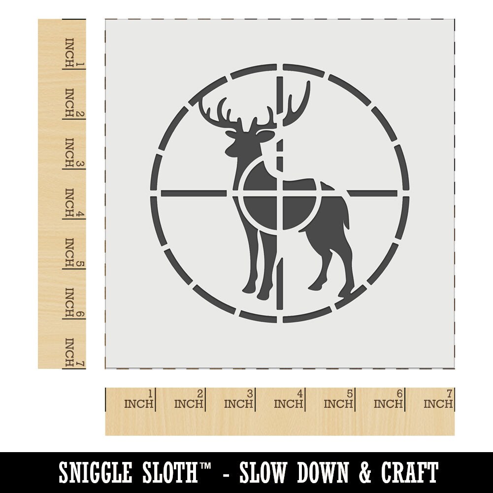 Hunting Hunter Deer in Crosshair Wall Cookie DIY Craft Reusable Stencil ...