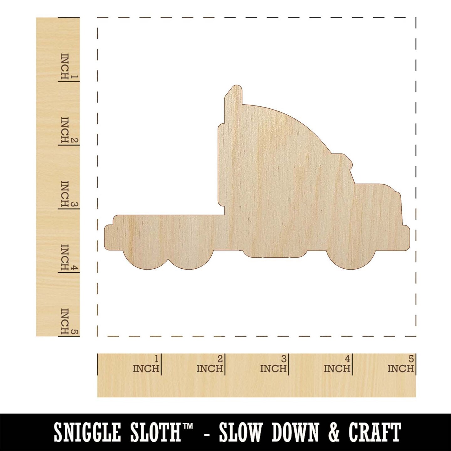 Big Rig Mac Semi Truck Unfinished Wood Shape Piece Cutout for DIY Craft ...