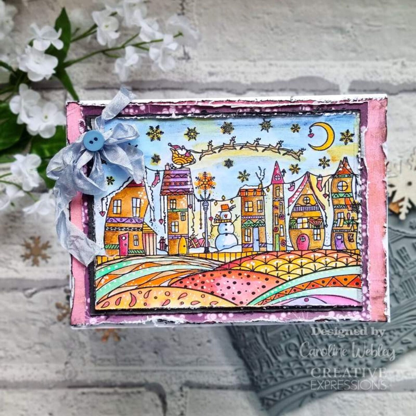 Creative Expressions Bonnita Moaby Christmas Town 6 in x 4 in Rubber ...