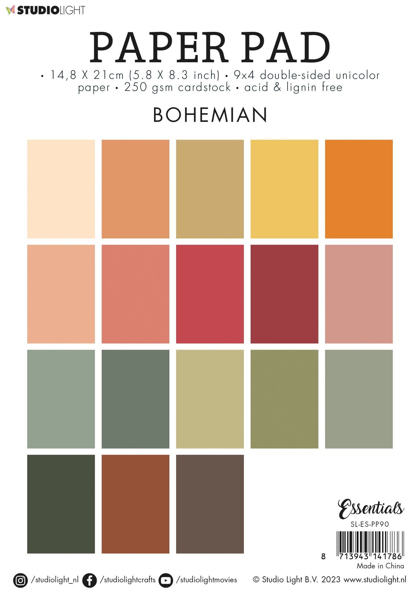 Studio Light SL Paper Pad Unicolor Paper Bohemian Essentials ...