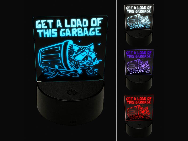 Insulting Garbage Raccoon Trash Can Panda 3D Illusion LED Night Light ...