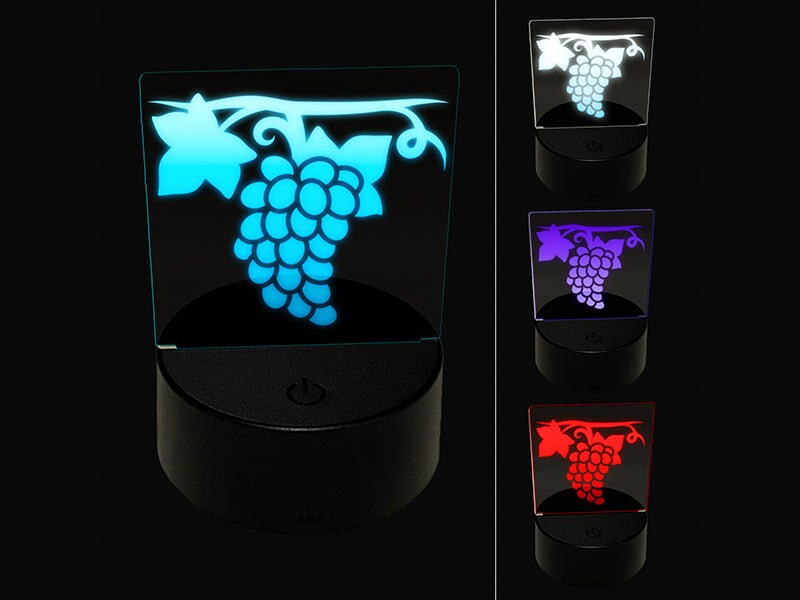 Grapes on the Vine 3D Illusion LED Night Light Sign Nightstand Desk ...