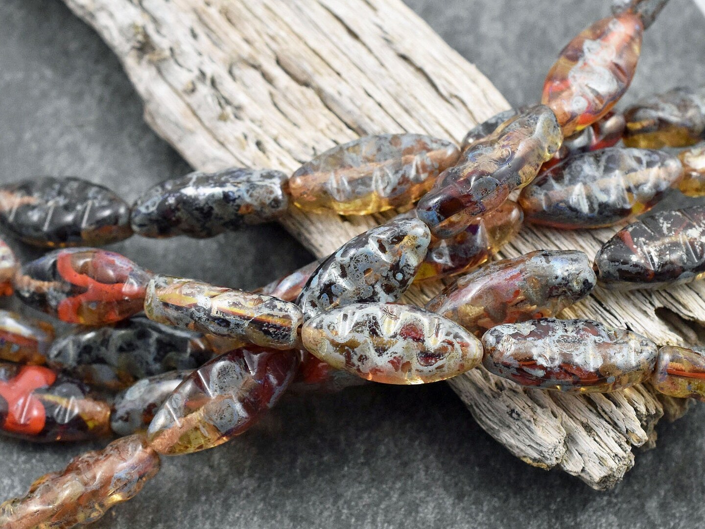 *6* 18x8mm Blended Crystal Picasso Grooved Spindle Beads | Michaels