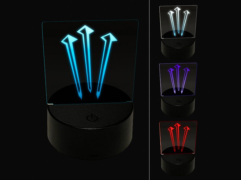 Three 3 Nails Christian Stylized 3D Illusion LED Night Light Sign ...