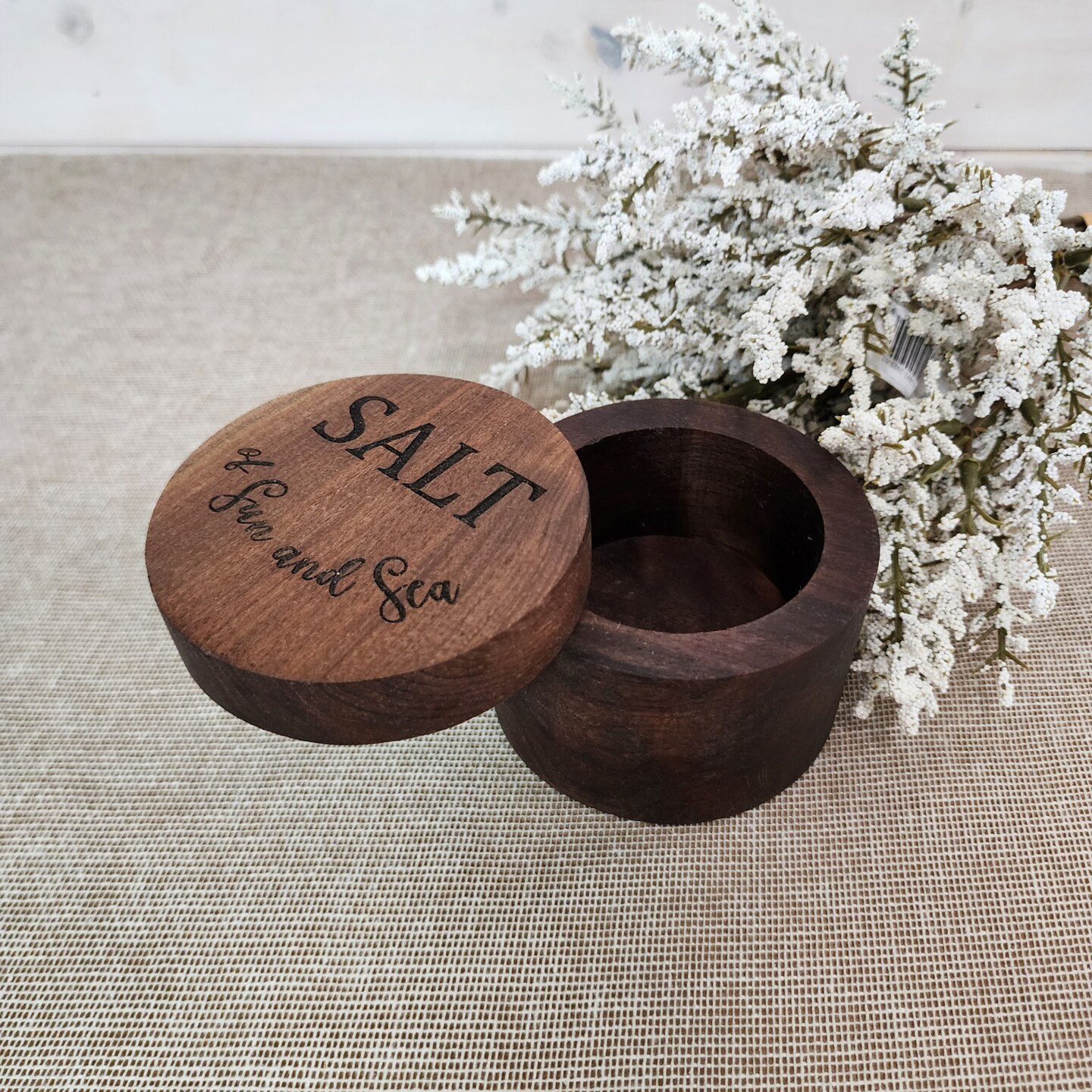 Salt Cellar Walnut Salt box Wood Salt Cellar for Housewarming wedding ...