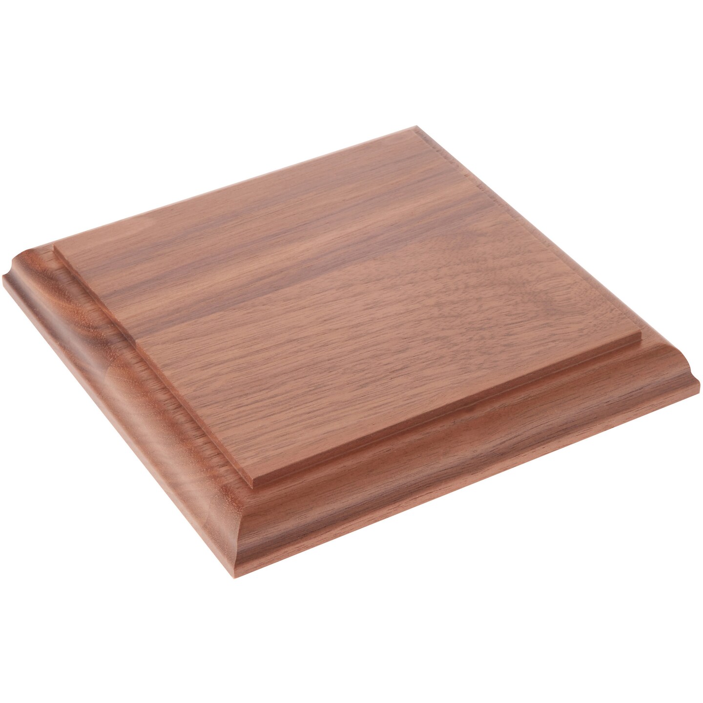 Plymor Solid Walnut Square Wood Display Base with Ogee Edge, 5.875" W x ...