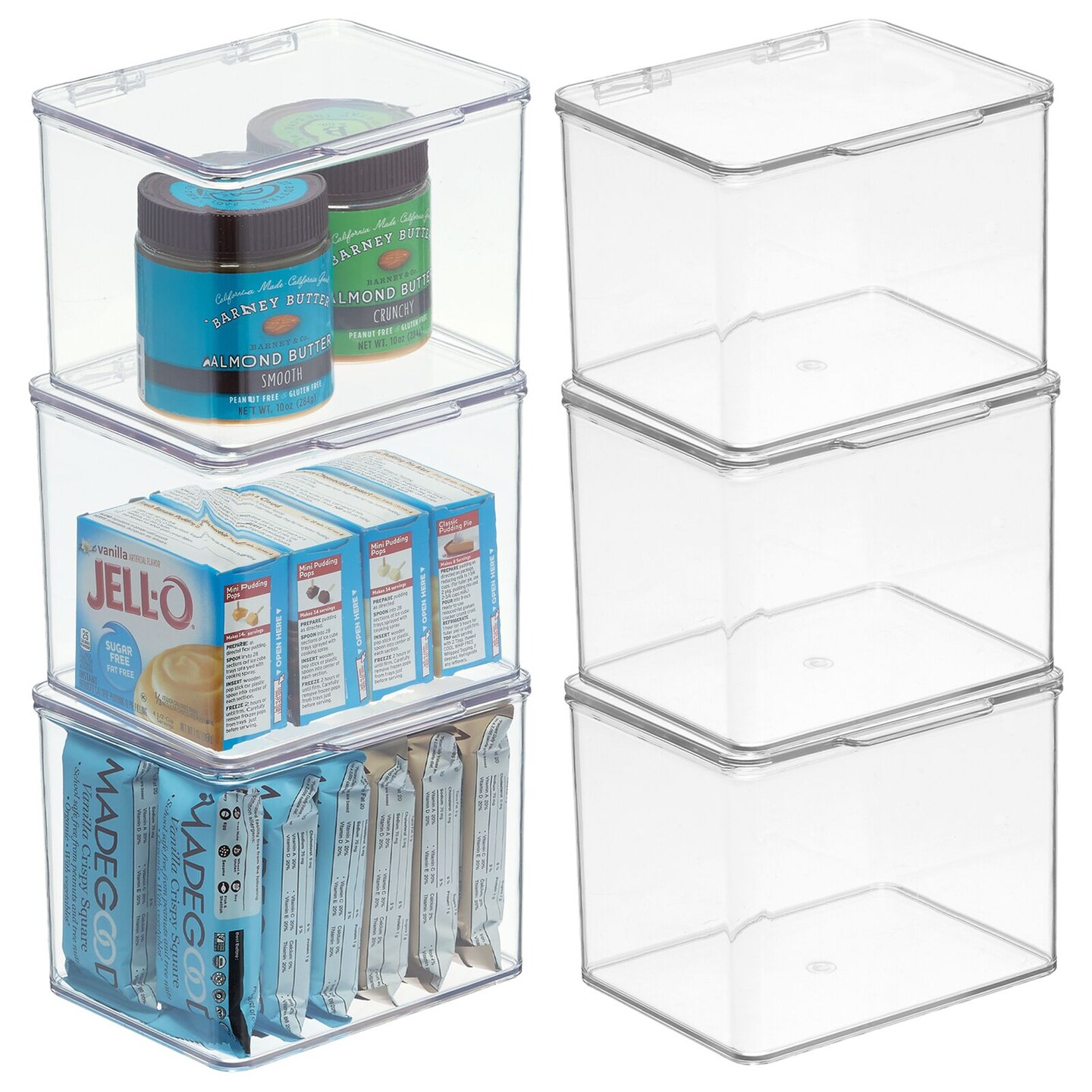 mDesign Plastic Kitchen Pantry/Fridge Storage Organizer, Hinge Lid ...