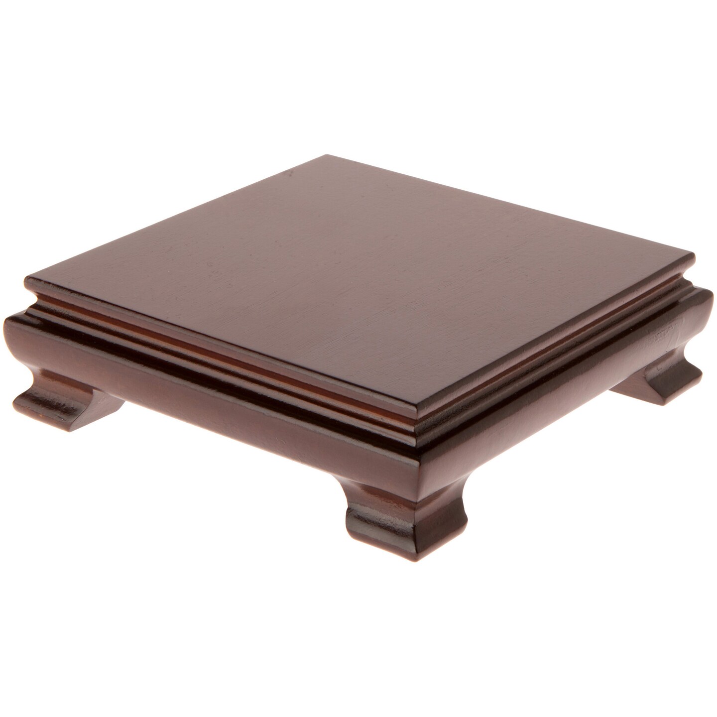 Plymor Walnut Square Wood Veneer Footed Display Base, 5" W x 5" D x 1.5 ...