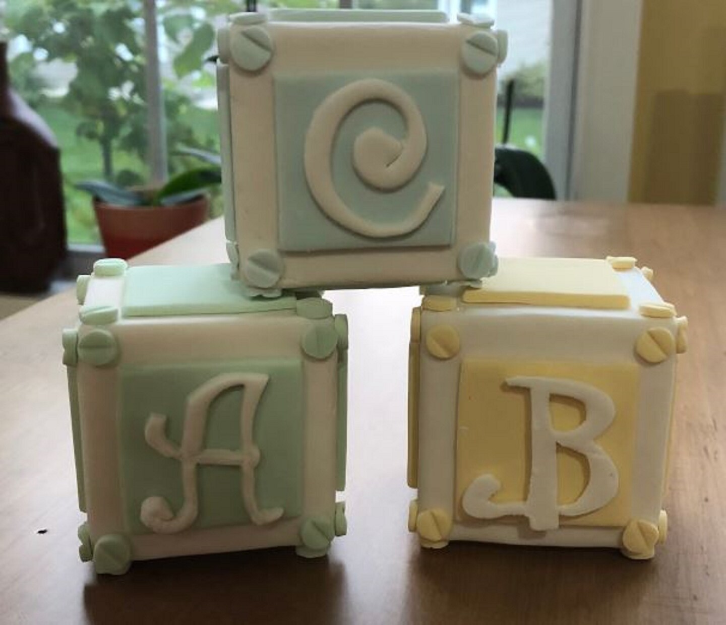 Multi color letters blocks. Fondant cupcake or cake toppers ...