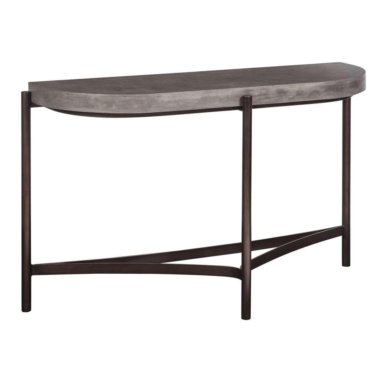 Saltoro Sherpi Agar 30 Inch Semi Circular Console Table, Concrete Top ...