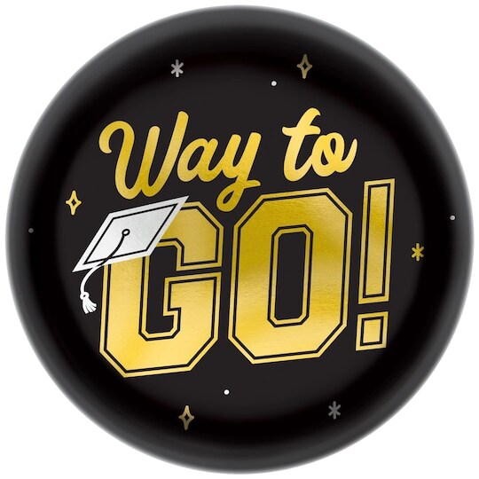 14" Graduation Way to Go Black Coupe Platter | Michaels