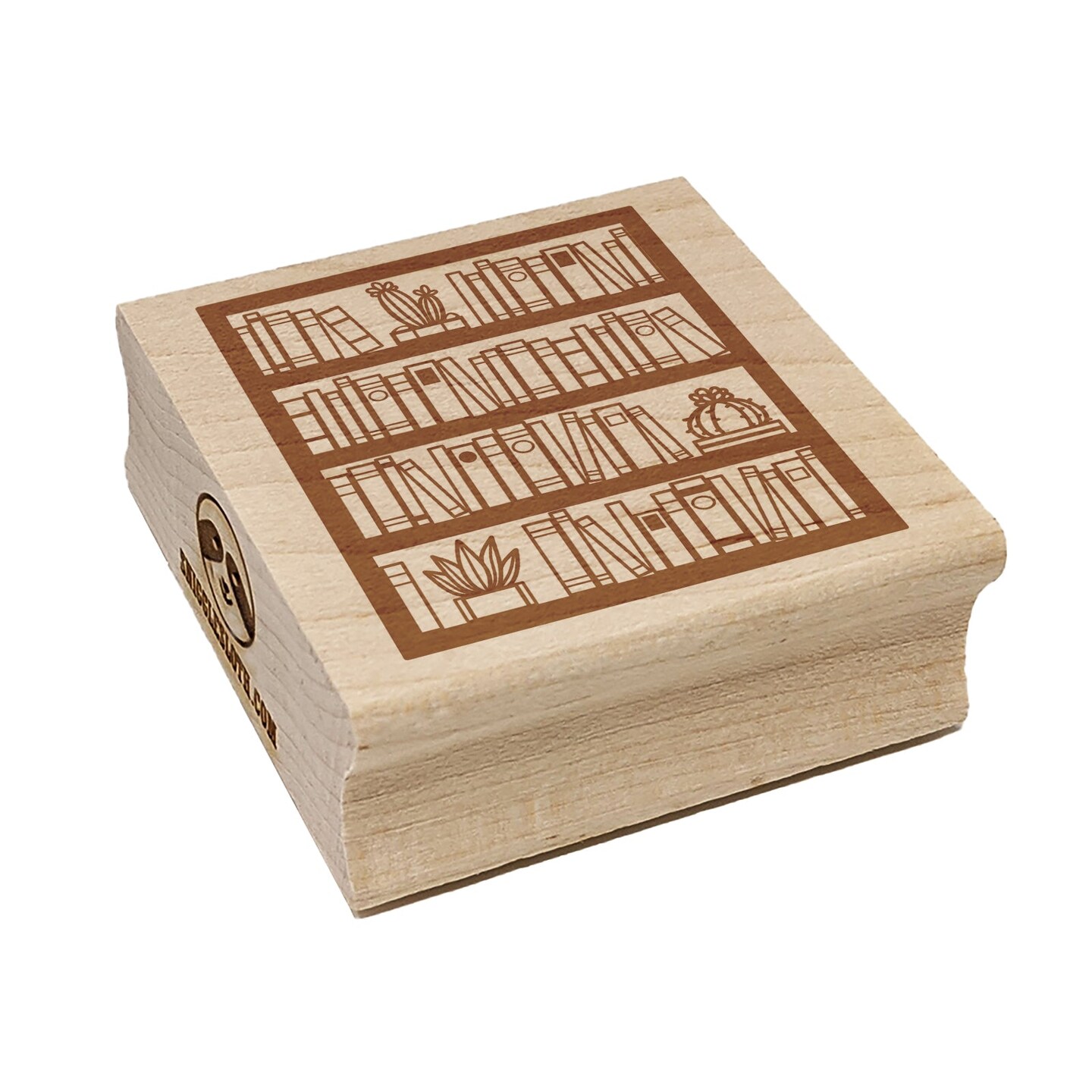 Bookcase of Books Square Rubber Stamp for Stamping Crafting | Michaels