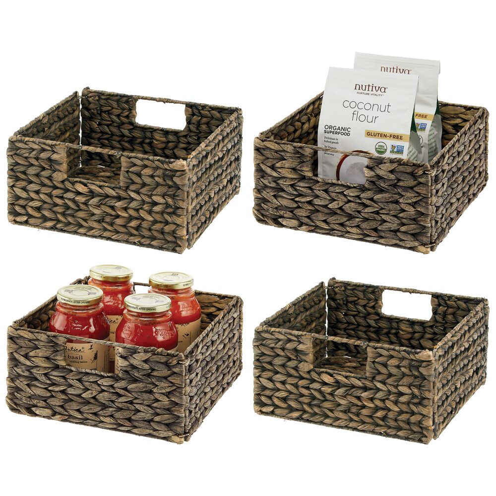 mDesign Hyacinth Kitchen Storage Basket with Handles, 4 Pack | Michaels