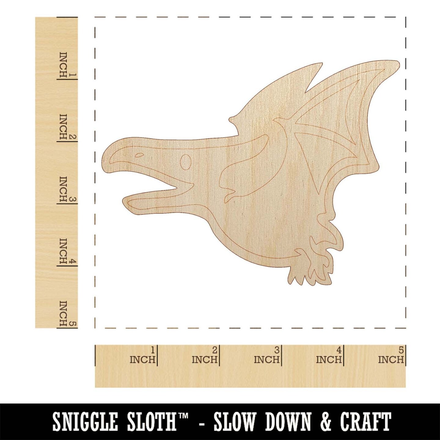 Cute Dinosaur Pterodactyl Pteranodon Flying Unfinished Wood Shape Piece ...