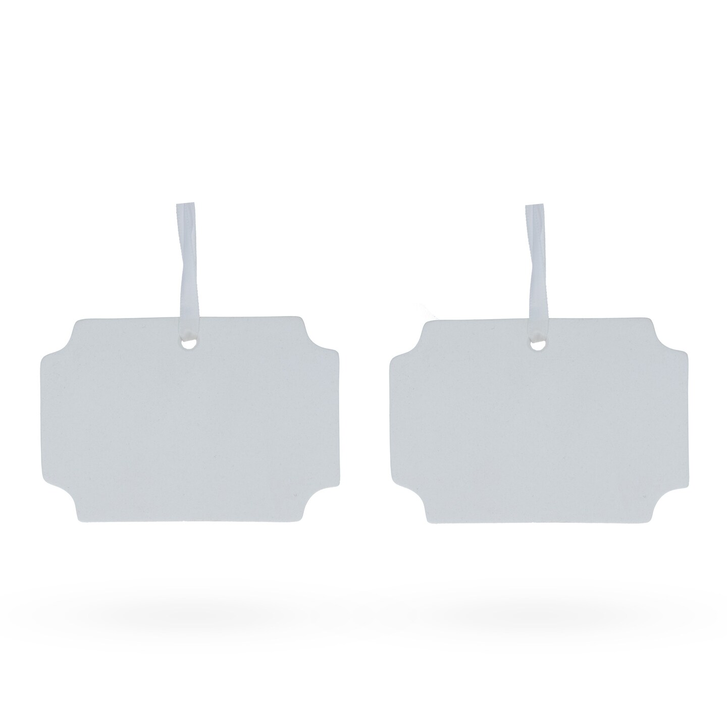 Set of 2 Unpainted White Plaster Shield Tags Ornament Plaques | Michaels