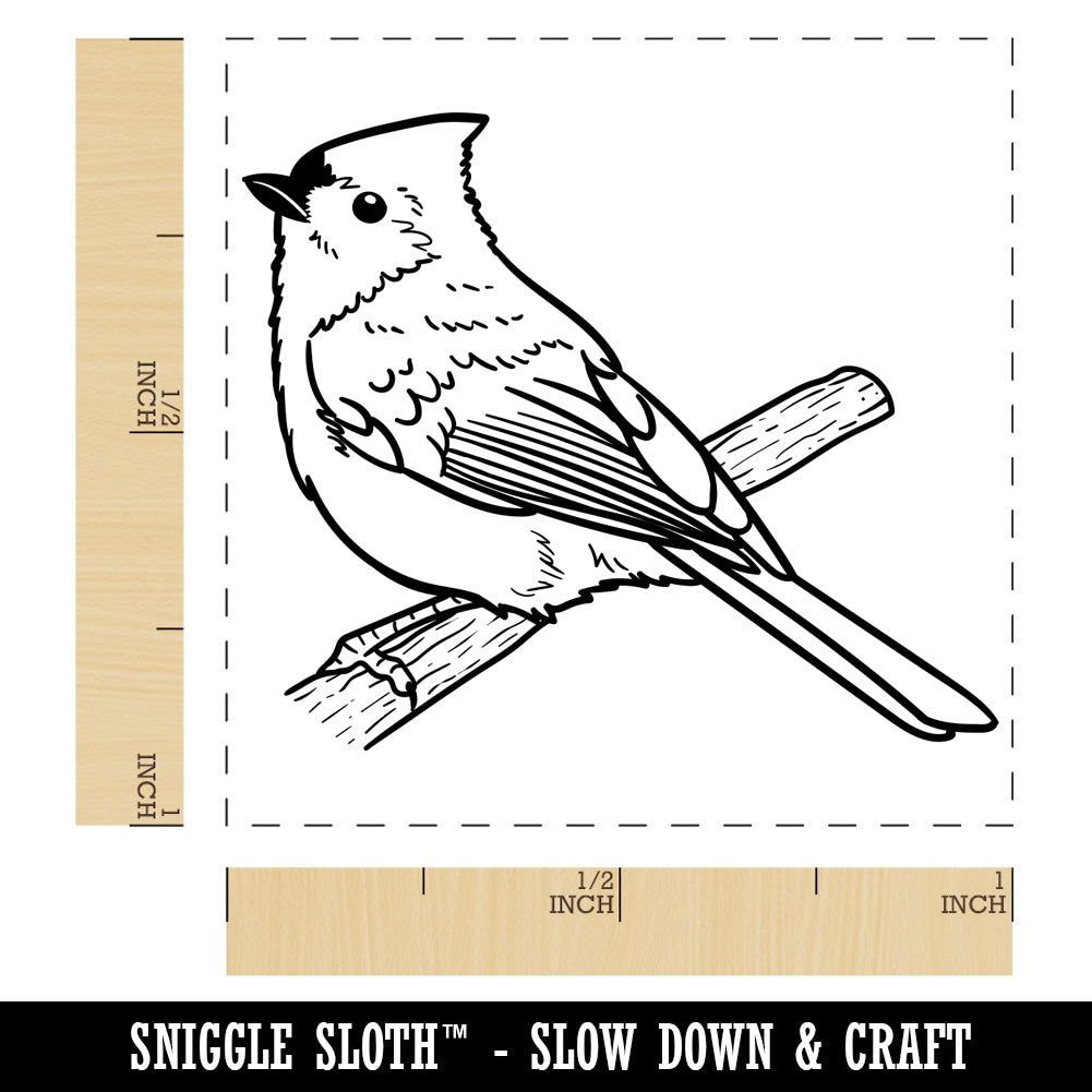 Perky Tufted Titmouse Bird Self-Inking Rubber Stamp Ink Stamper | Michaels