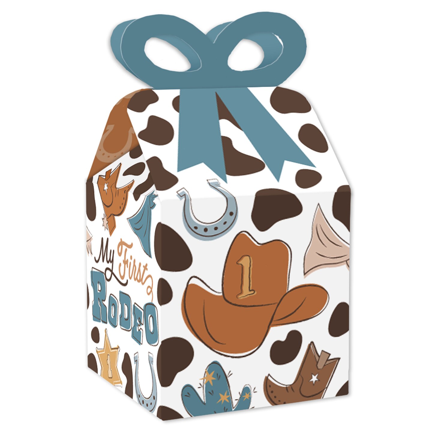 Big Dot of Happiness My First Rodeo - Square Favor Gift Boxes - Little ...