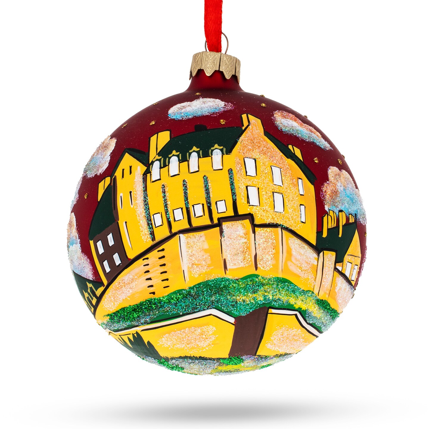 Edinburgh Castle, Scotland Glass Ball Christmas Ornament 4 Inches ...