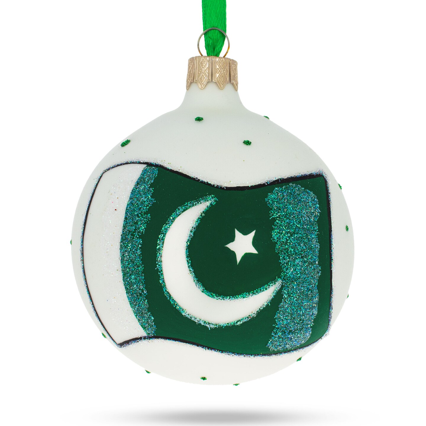 Flag of Pakistan Glass Ball Christmas Ornament 3.25 Inches | Michaels