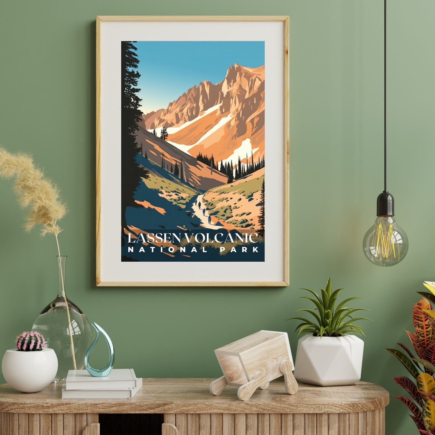 Lassen Volcanic National Park Poster, Travel Art, Office Poster, Home ...
