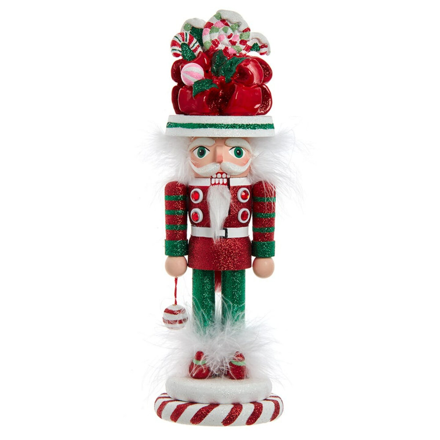 KSA 12" Candy Soldier Christmas Nutcracker on a Glittered Base | Michaels