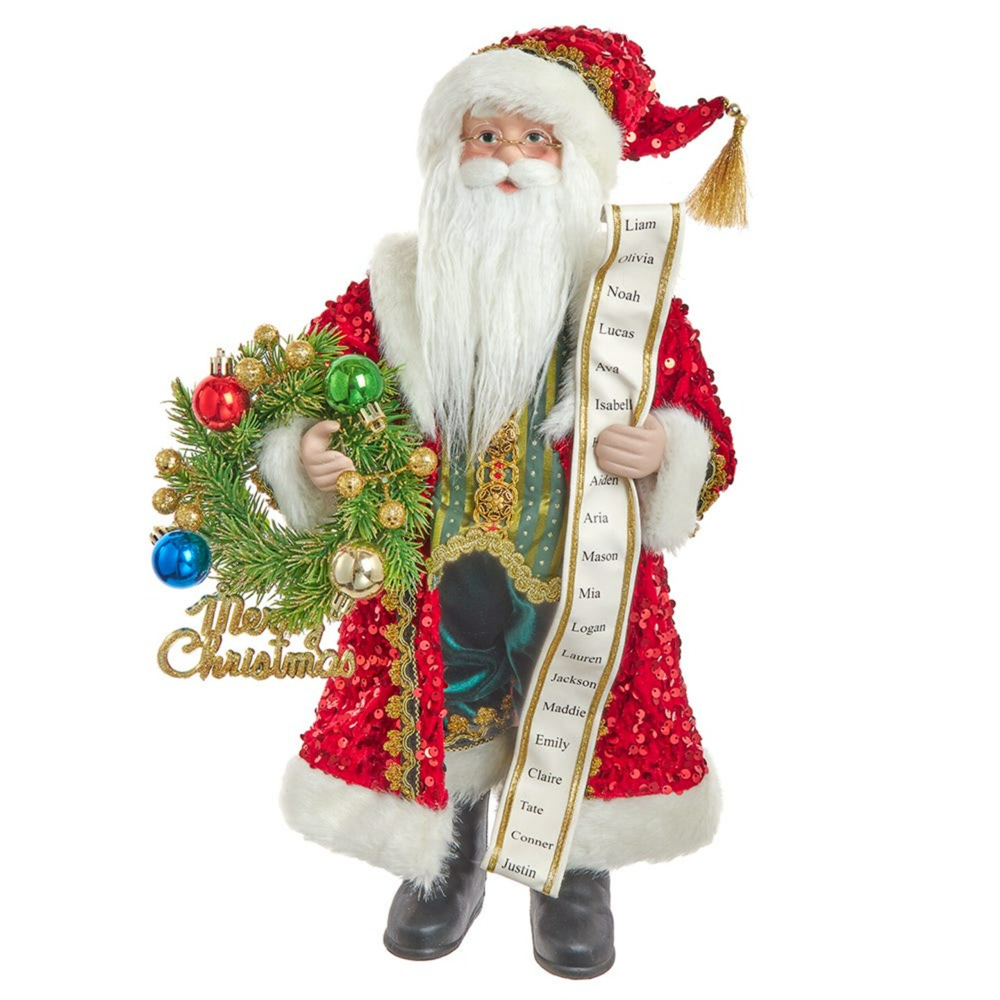 KSA 18" Santa with Wreath and Name List Christmas Figurines | Michaels