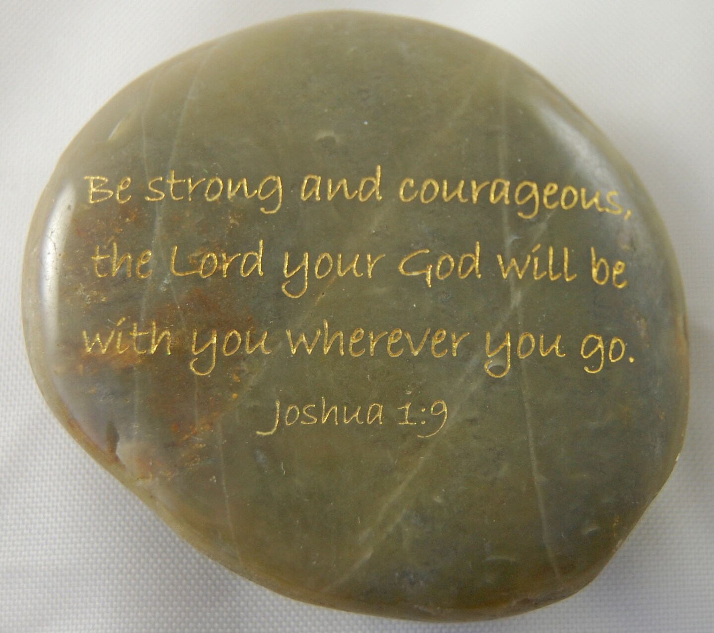 Be strong and courageous... Joshua 1:9 Engraved Scripture River Rock ...