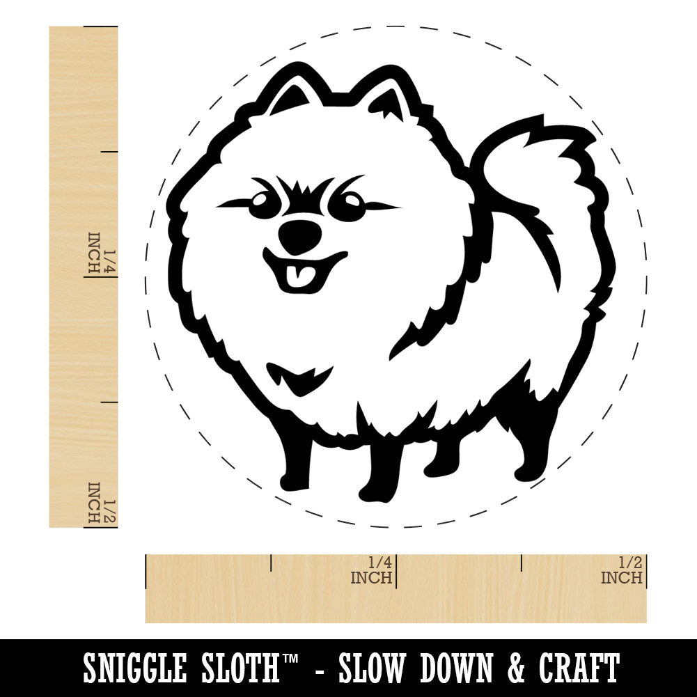 Perky Pomeranian Pup Dog Pet Self-Inking Rubber Stamp Ink Stamper for ...