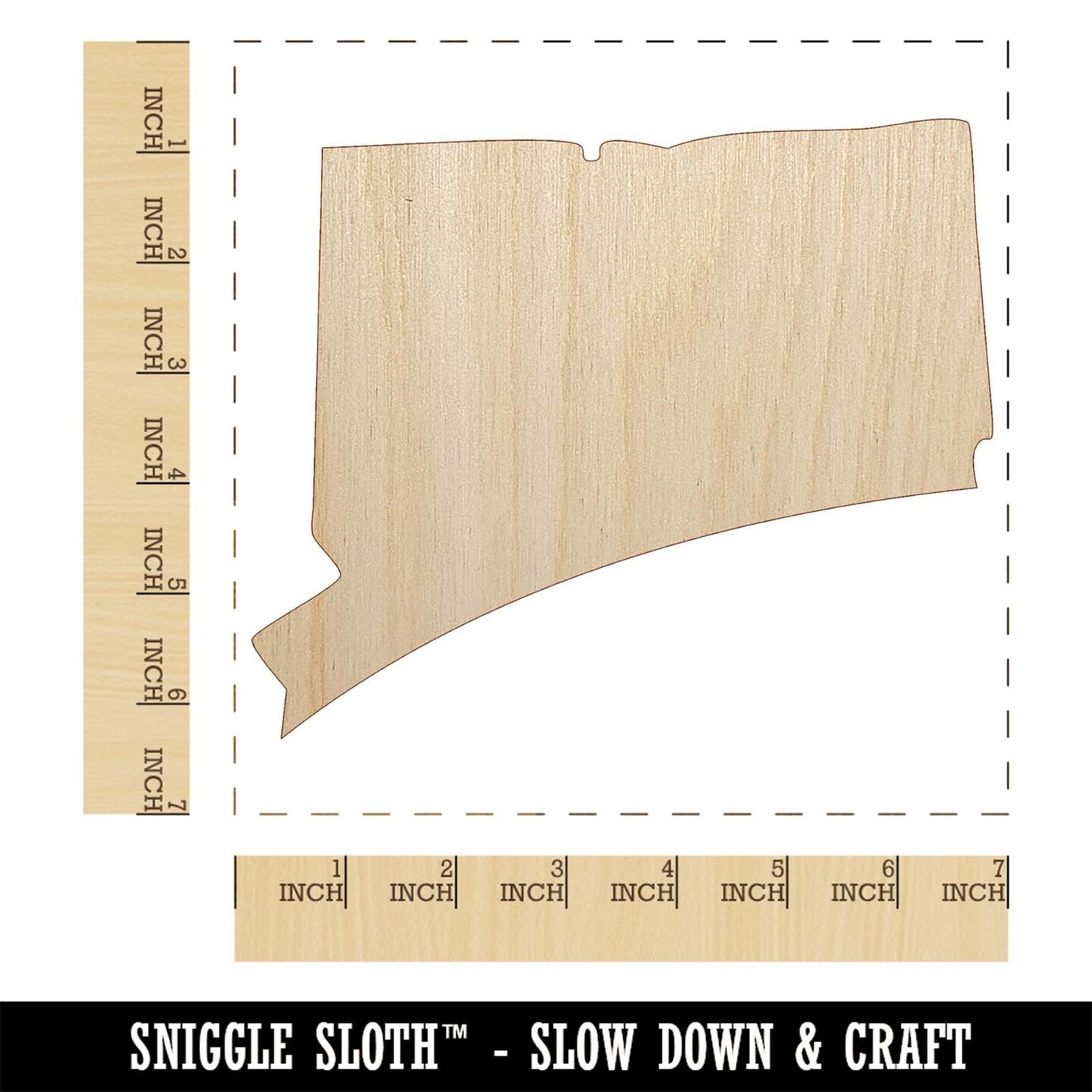 Connecticut State Silhouette Unfinished Wood Shape Piece Cutout for DIY ...