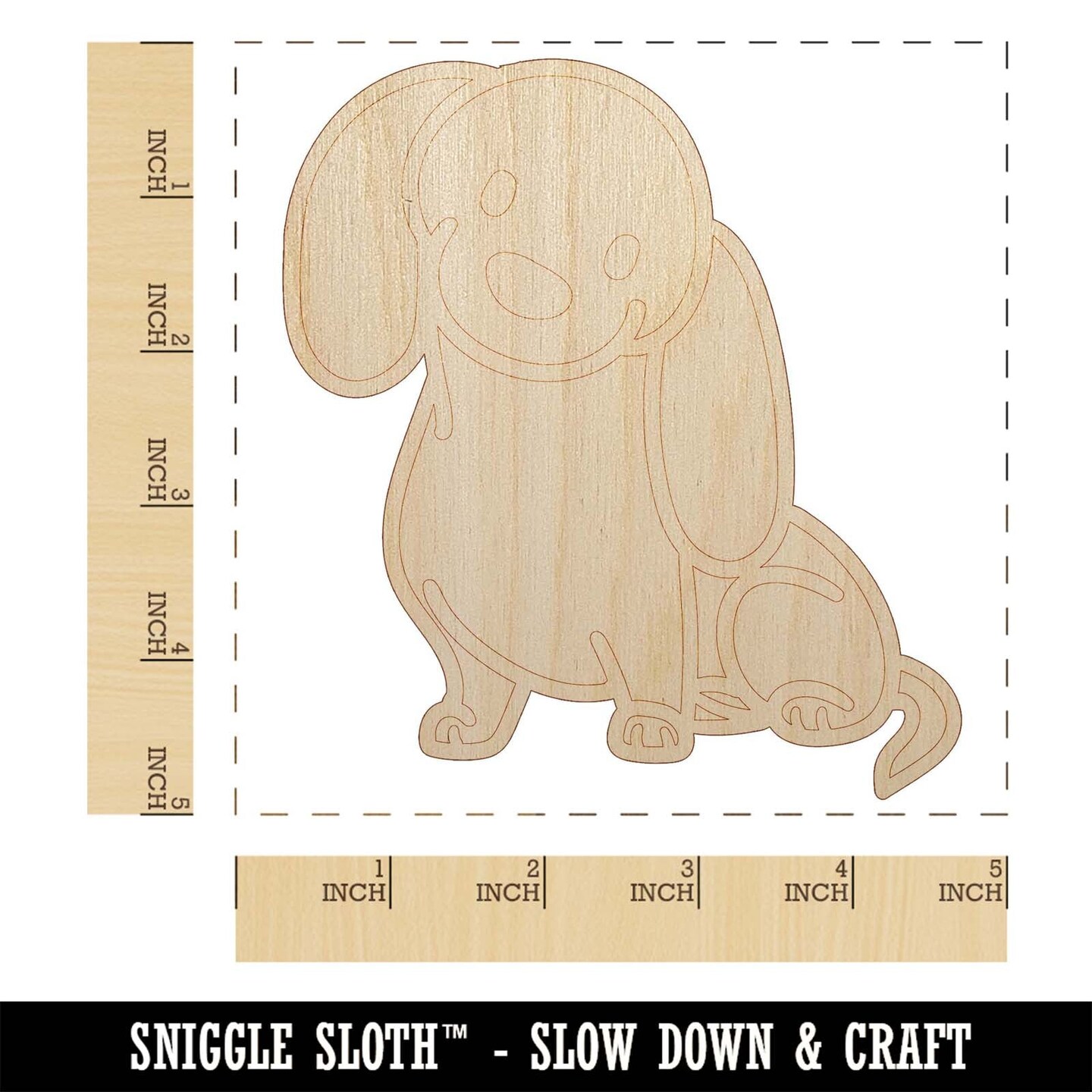 Dachshund Sitting Tilting Head Wiener Dog Unfinished Wood Shape Piece ...