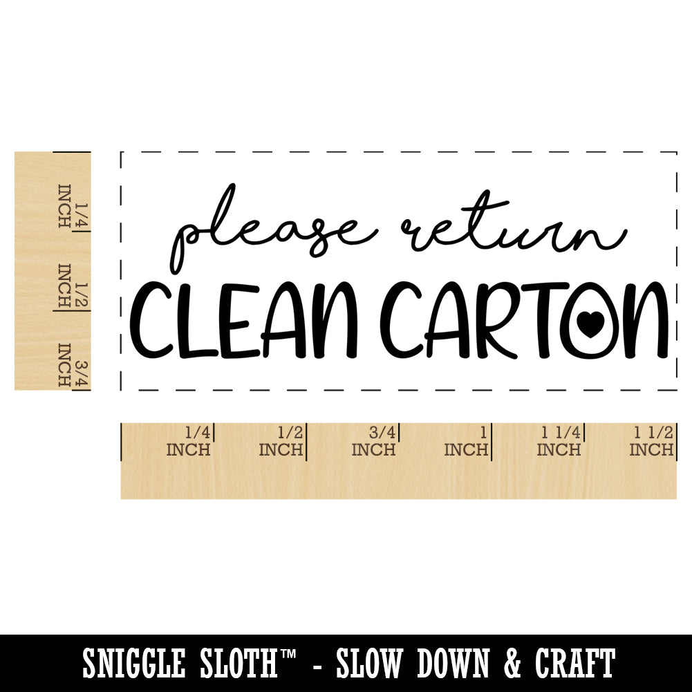 Please Return Clean Carton Egg Heart Detail Self-Inking Rubber Stamp ...