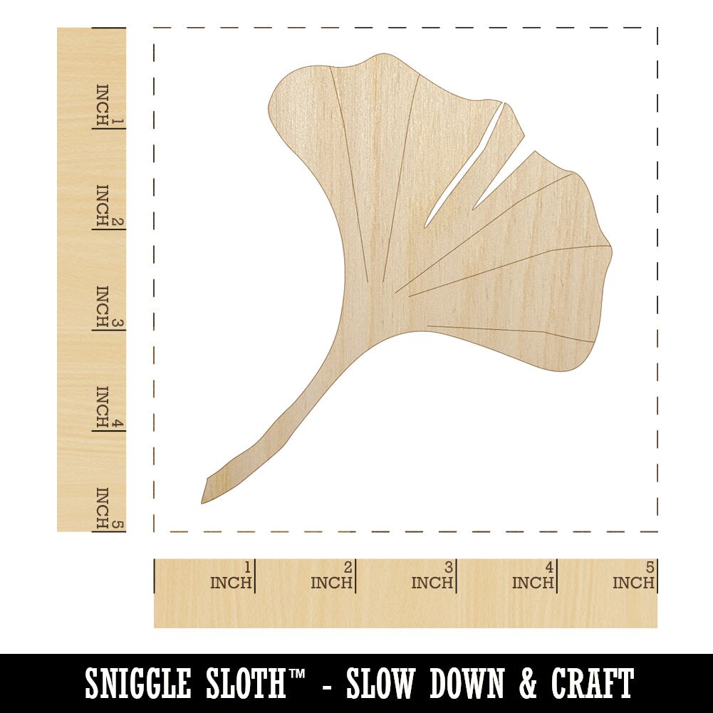 Ginkgo Leaf Unfinished Wood Shape Piece Cutout for DIY Craft Projects ...