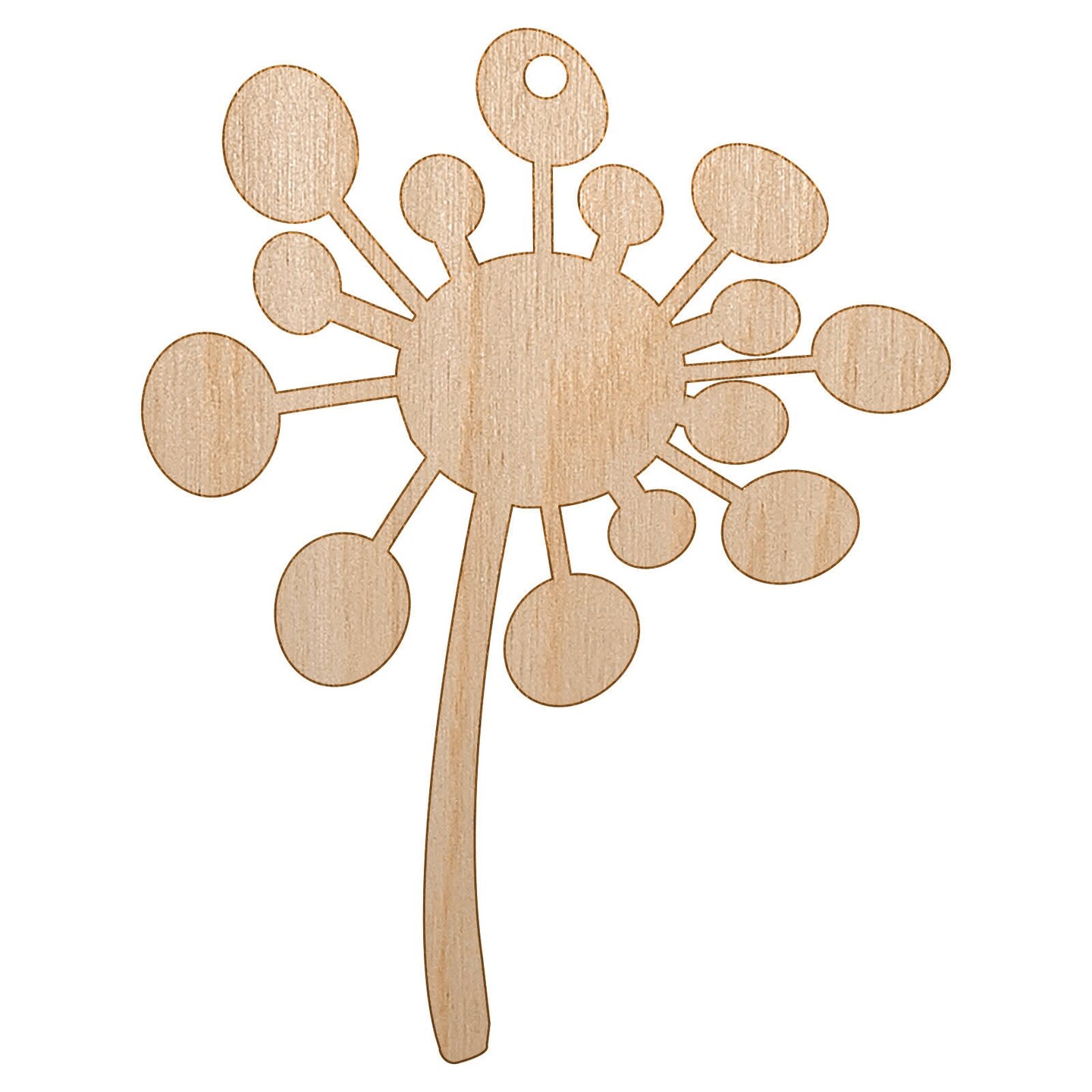 Dandelion Abstract Doodle Unfinished Craft Wood Holiday Christmas Tree ...