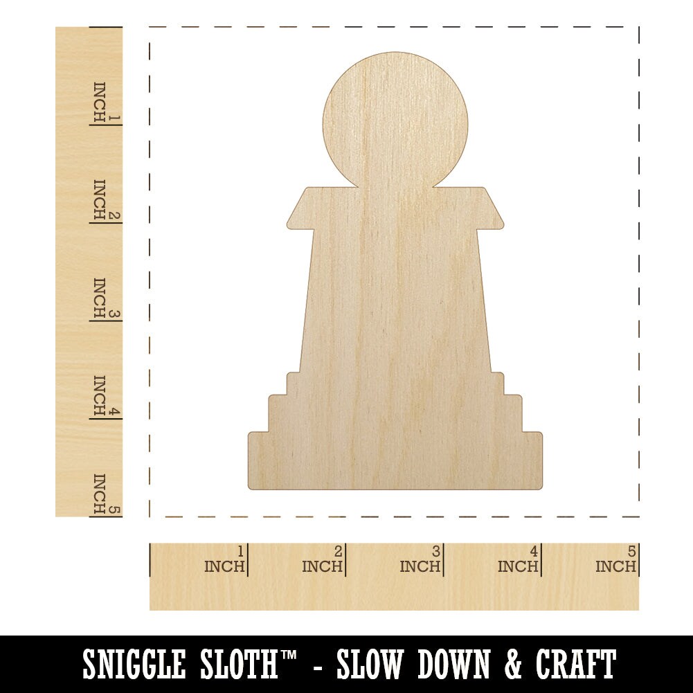 Chess Pawn Piece Unfinished Wood Shape Piece Cutout for DIY Craft ...