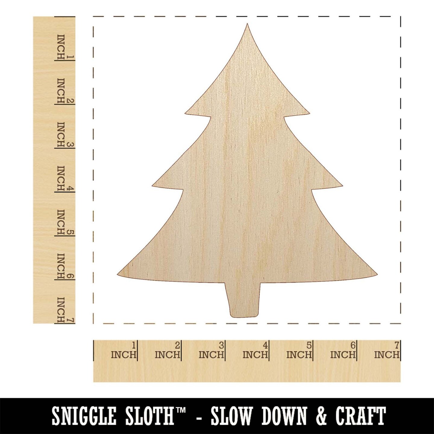 Pine Tree Cartoon Unfinished Wood Shape Piece Cutout for DIY Craft ...