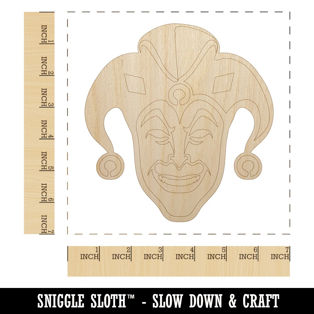 Court Jester Joker Harlequin Unfinished Wood Shape Piece Cutout for DIY ...