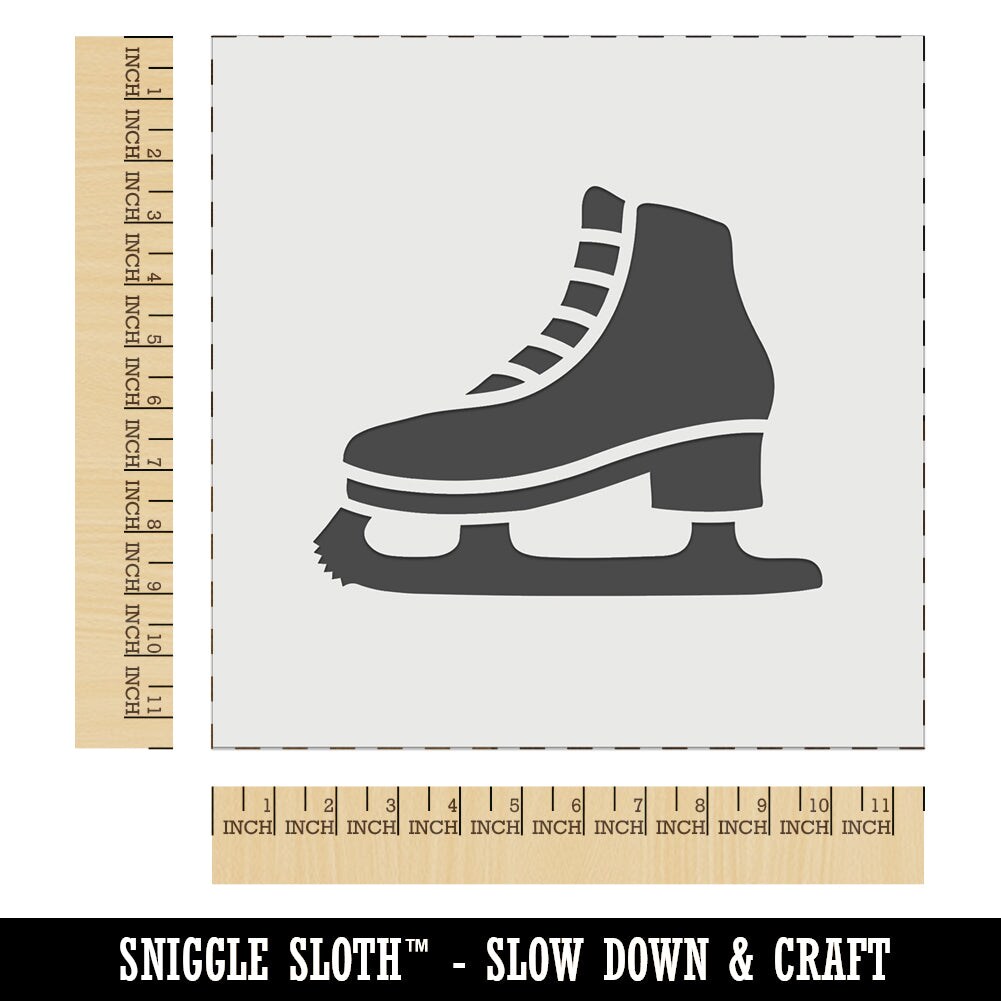 Ice Skate Skating Winter Sport Wall Cookie DIY Craft Reusable Stencil ...