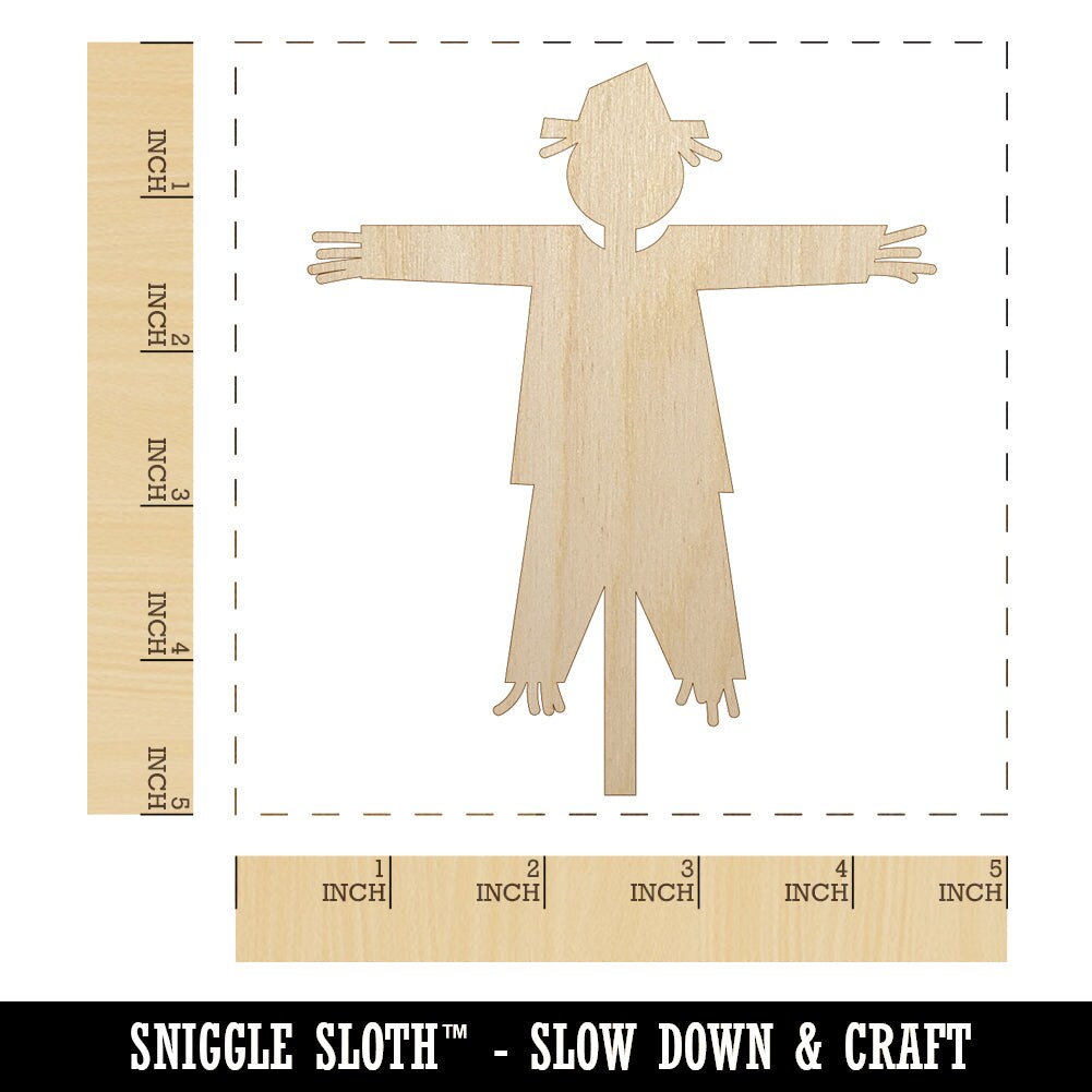 Scarecrow Solid Unfinished Wood Shape Piece Cutout for DIY Craft ...