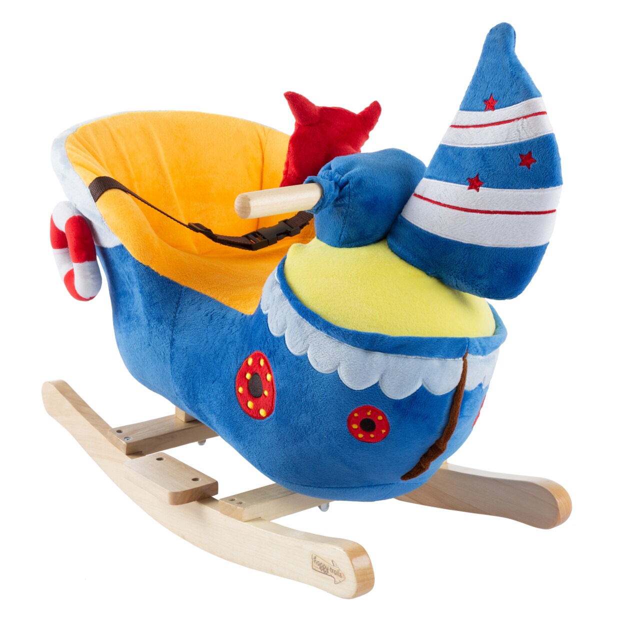 Happy Trails Soft Fabric Covered Wooden Rocking Boat Toy For Kids ...